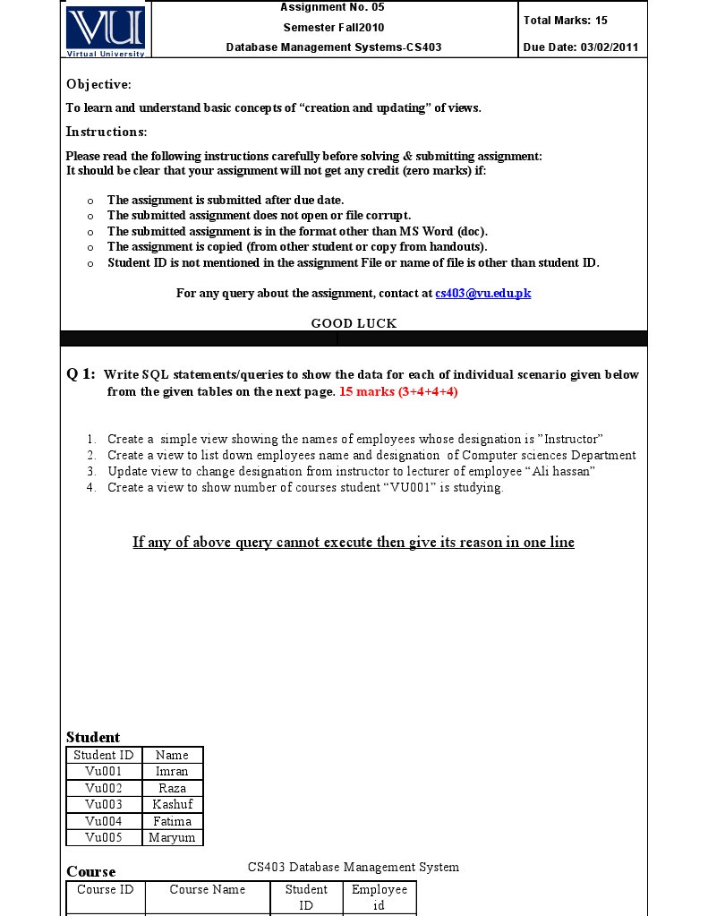 Fall2010 CS403 5 | PDF