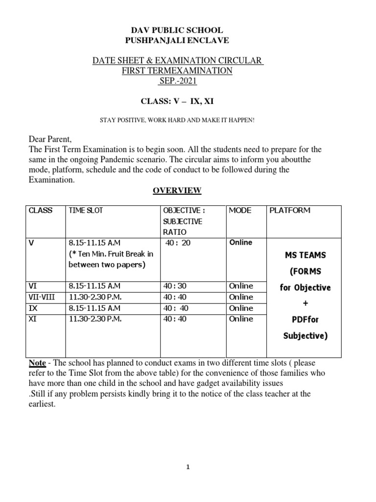 EXAM CIRCULAR First Term 2021 | PDF | Test (Assessment) | Computing