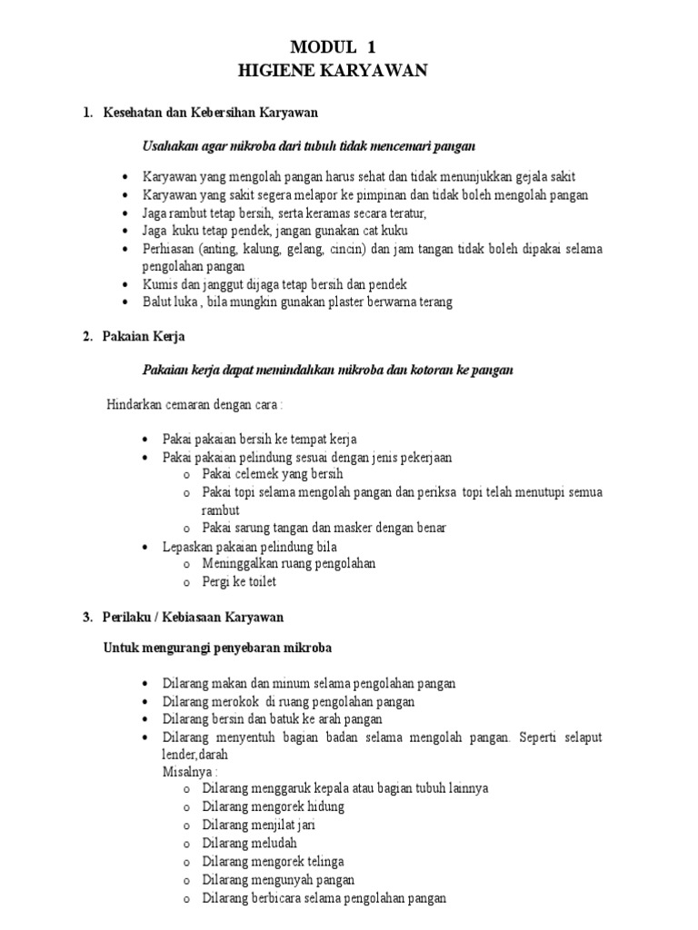 Hygiene Karyawan | PDF