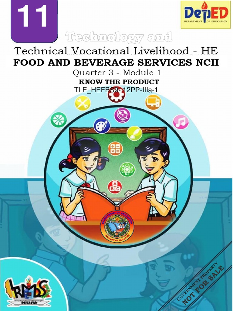 TVL HE FBS QUARTER 3 MODULE 1 Know The Product | PDF | Menu | Drink