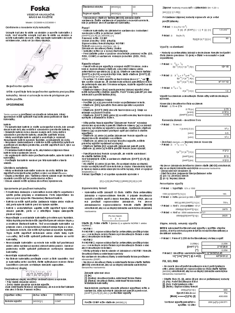 Scientific Calculator SK | PDF