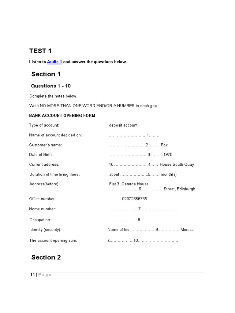 IELTS Listening Actual Tests 2021 - TEST 1 | PDF | Recycling | Paper