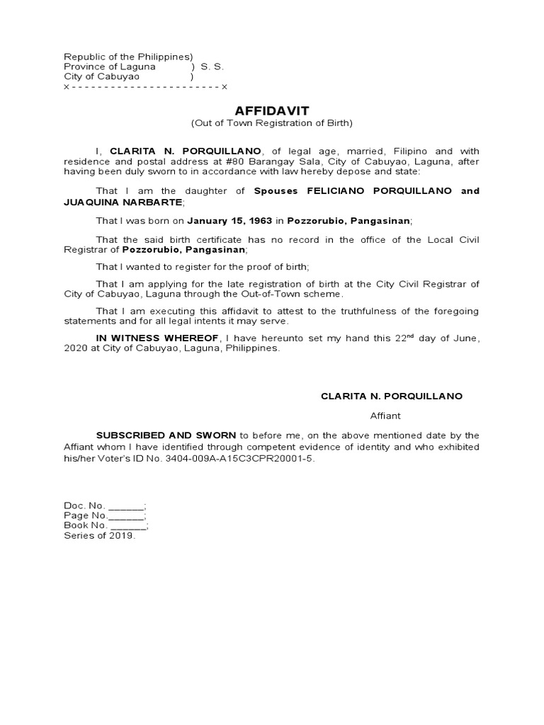 Affidavit: Juaquina Narbarte | PDF | Affidavit | Government