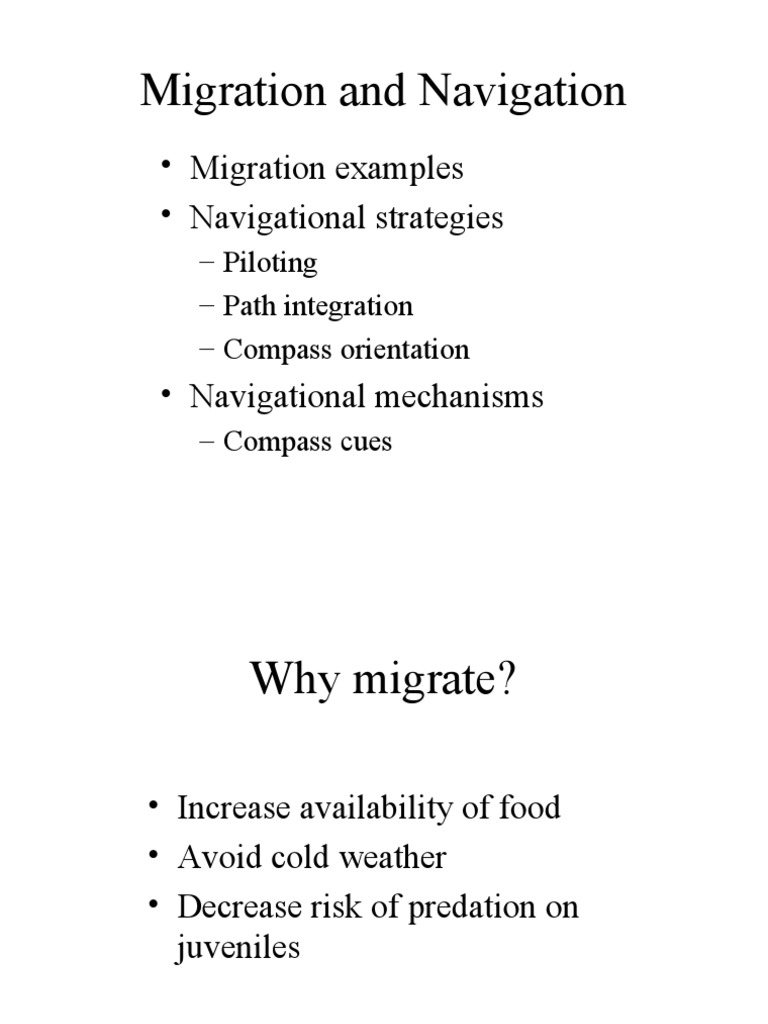 Migration and Navigation: - Migration Examples - Navigational ...
