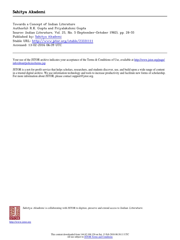 Sahitya Akademi | PDF | Indian Literature | Sanskrit