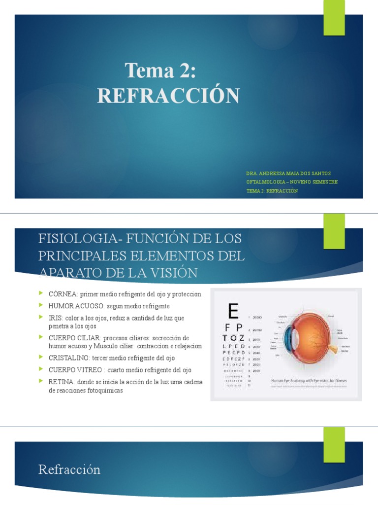 Defectos de Refracción Visual en Oftalmología | PDF | Ojo humano ...