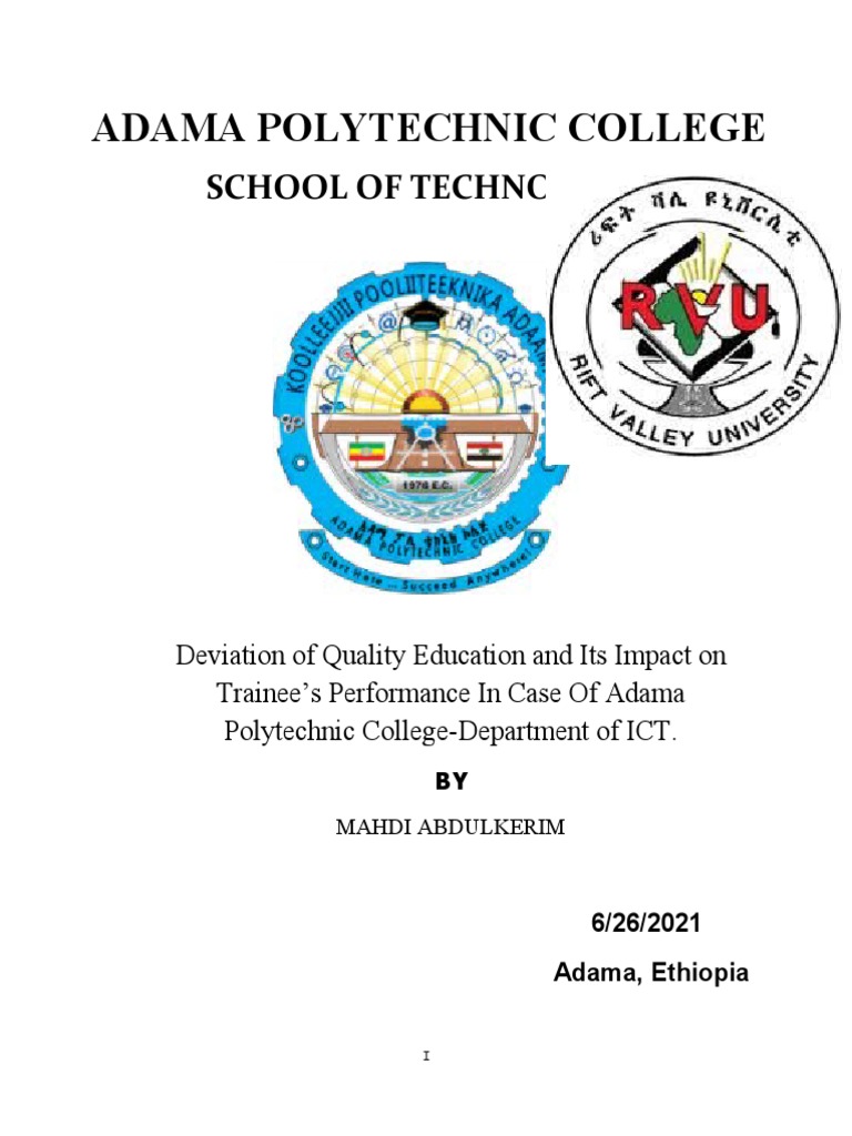 Adama Polytechnic College: School of Technology | PDF | Data ...