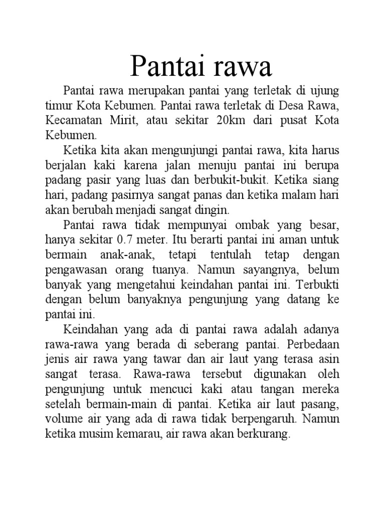 Pantai Rawa | PDF