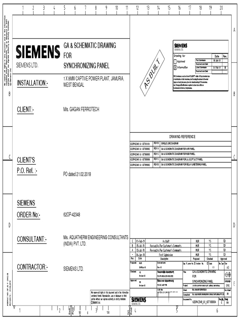 Synchronizing Panel Diagram for 8MW Plant | PDF | Electrical Substation ...