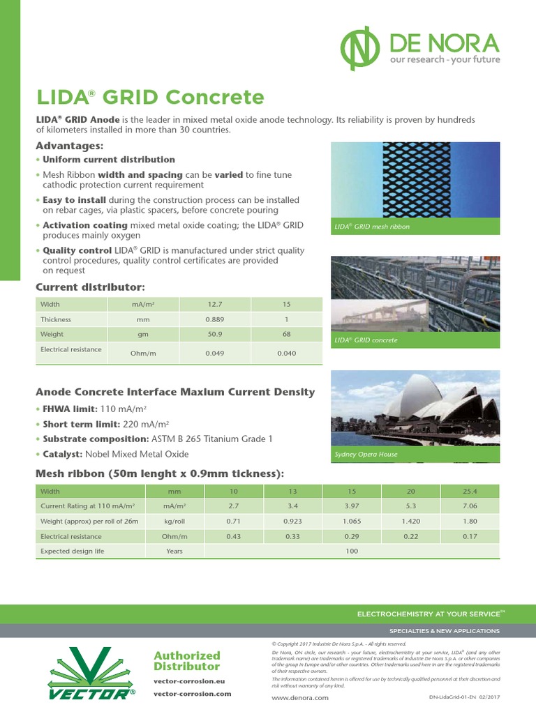 LIDA® GRID Concrete: Advantages | PDF | Electrochemistry | Anode
