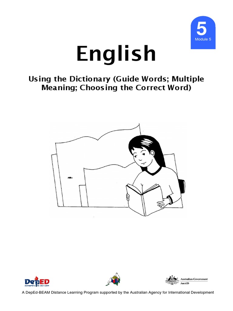 GRADE 5 English DLP 5 - Using The Dictionary (Guide Words - Multiple ...