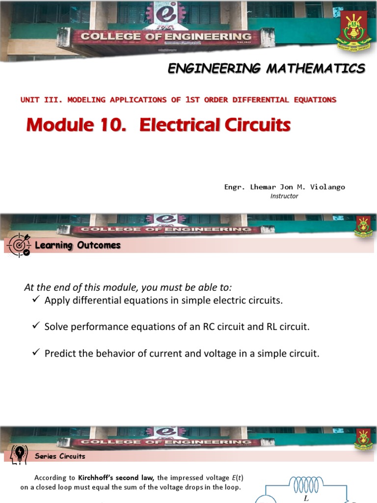 Electrical Circuit Modeling with DEs | PDF | Teaching Methods ...