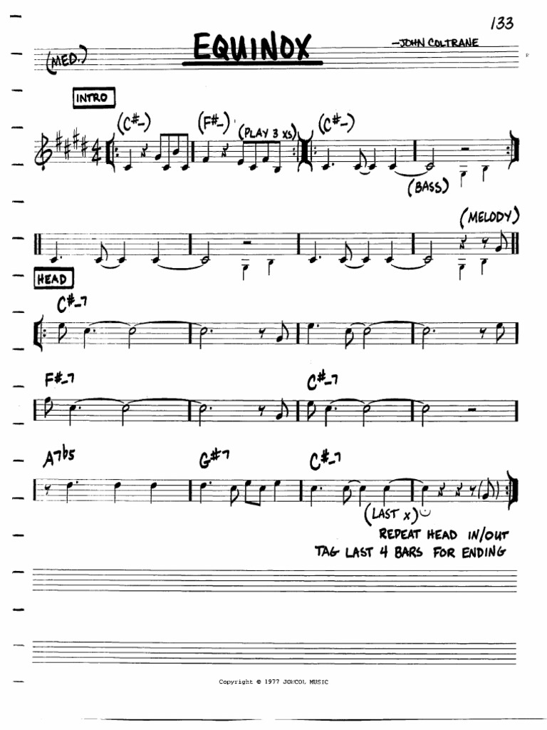 Equinox - J.Coltrane 0a | PDF