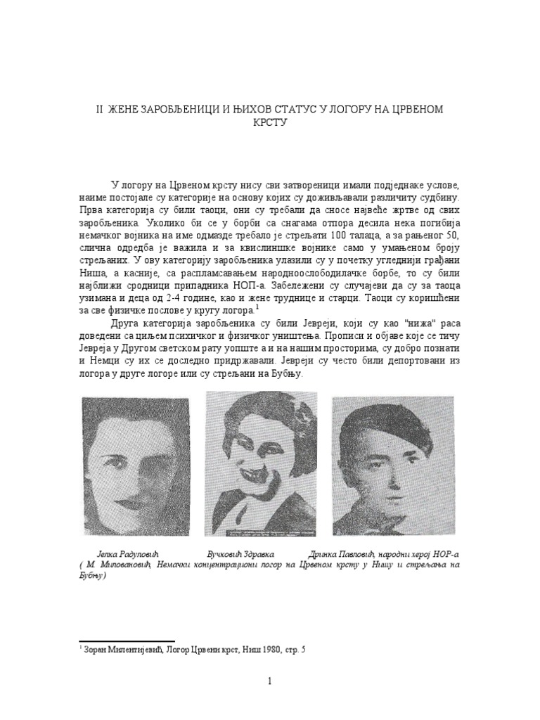 Zene U Logoru Na Crvenom Krstu | PDF