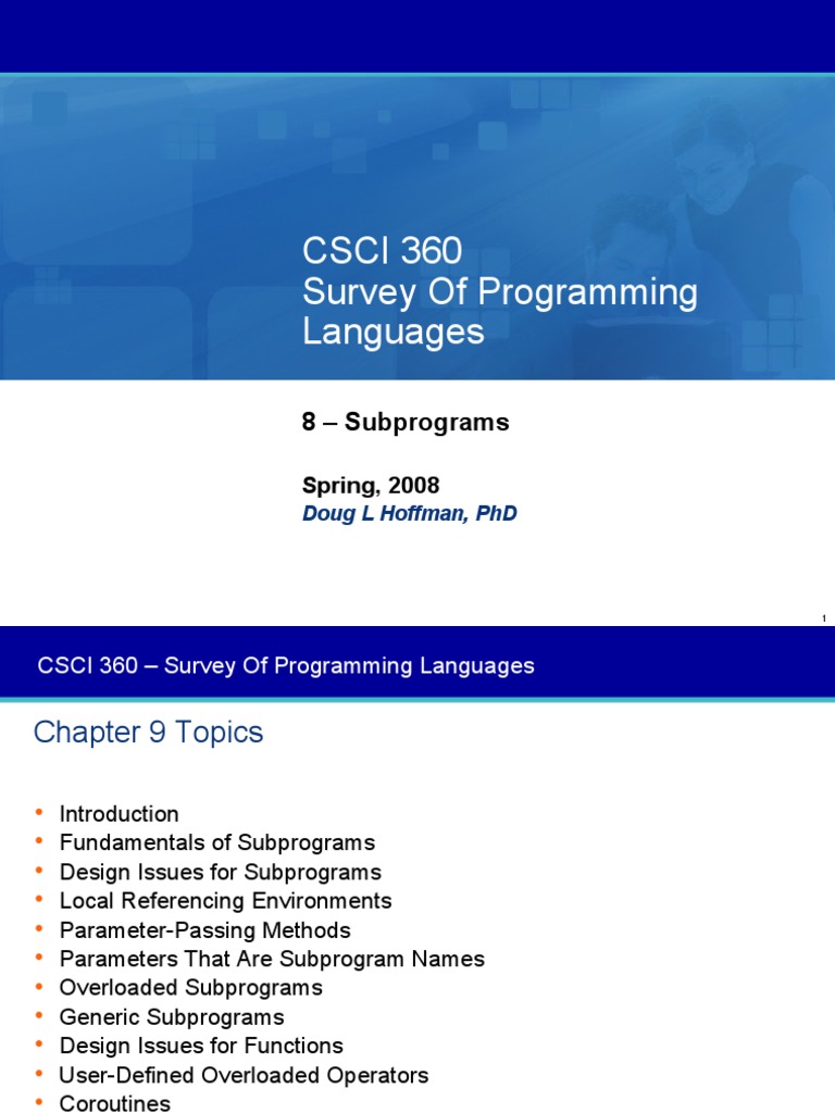 Fundamentals of Sub Programs | PDF | Parameter (Computer Programming) | Subroutine