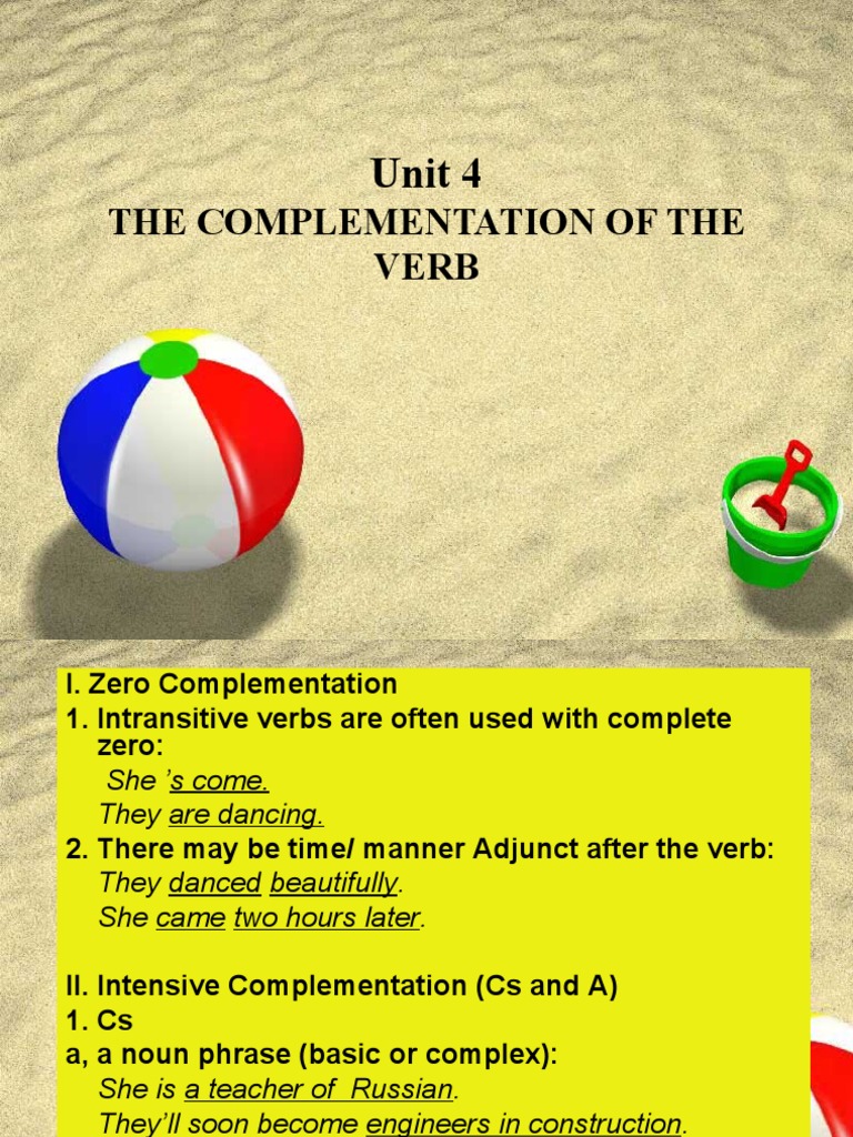 Unit 6 - Complementation of V | PDF | Clause | Verb