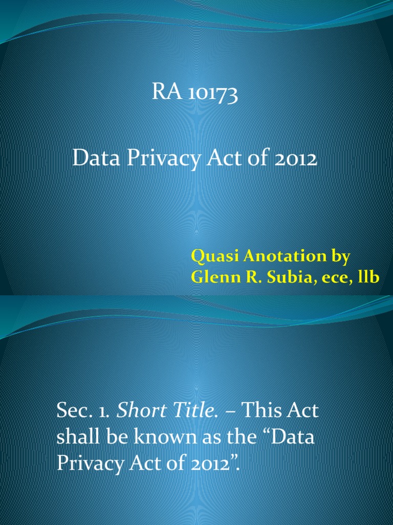 Data Privacy Act RA10173 | PDF | Information | Privacy