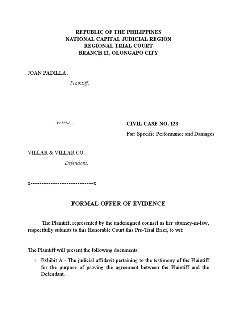 Formal Offer of Evidence | PDF | Perjury | Affidavit