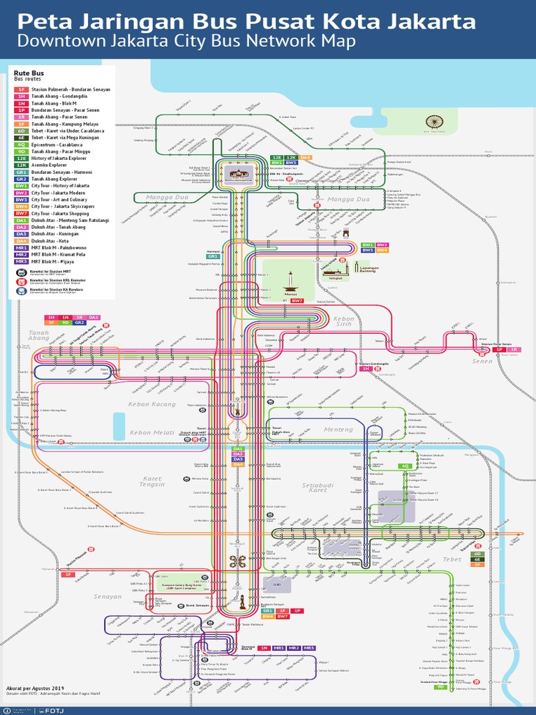 Downtown Jakarta Bus Map | PDF