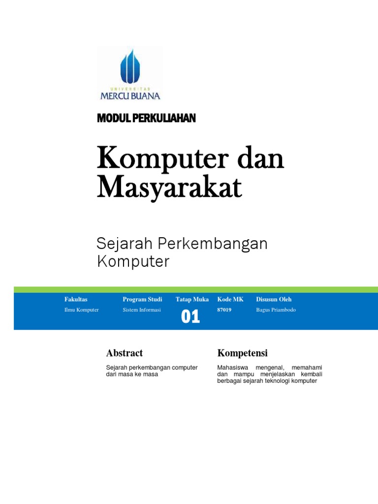 Modul Komputer Dan Masyarakat (TM1) | PDF