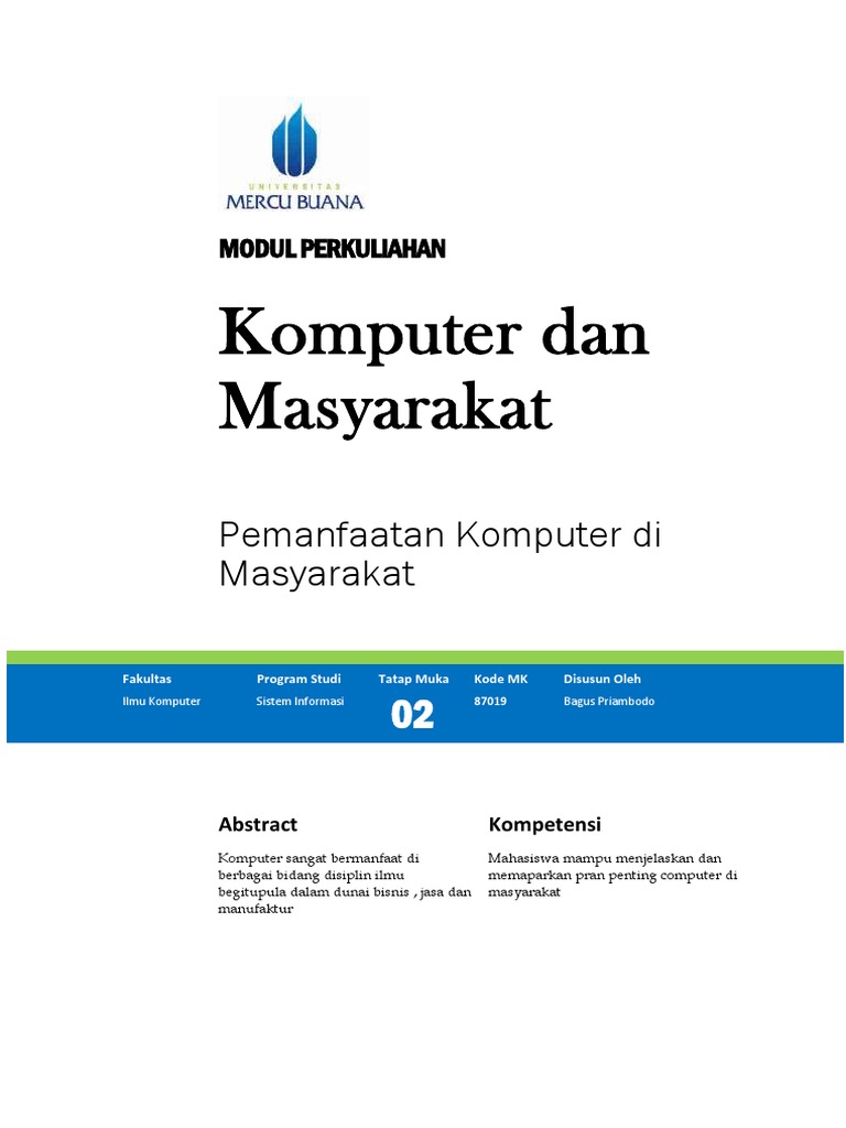 Modul Komputer Dan Masyarakat (TM2) | PDF