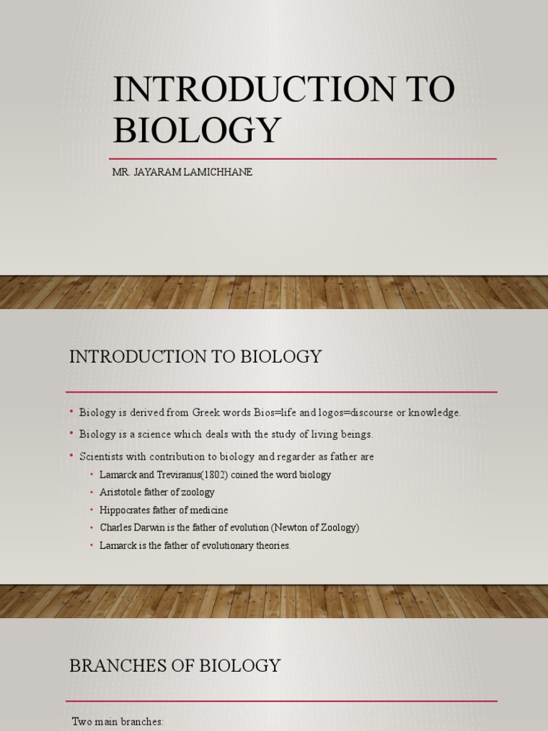 Introduction To Biology | PDF | Biology | Zoology
