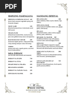 Vinta Modern Carinderia Menu & Prices | PDF | Sauce | Drink