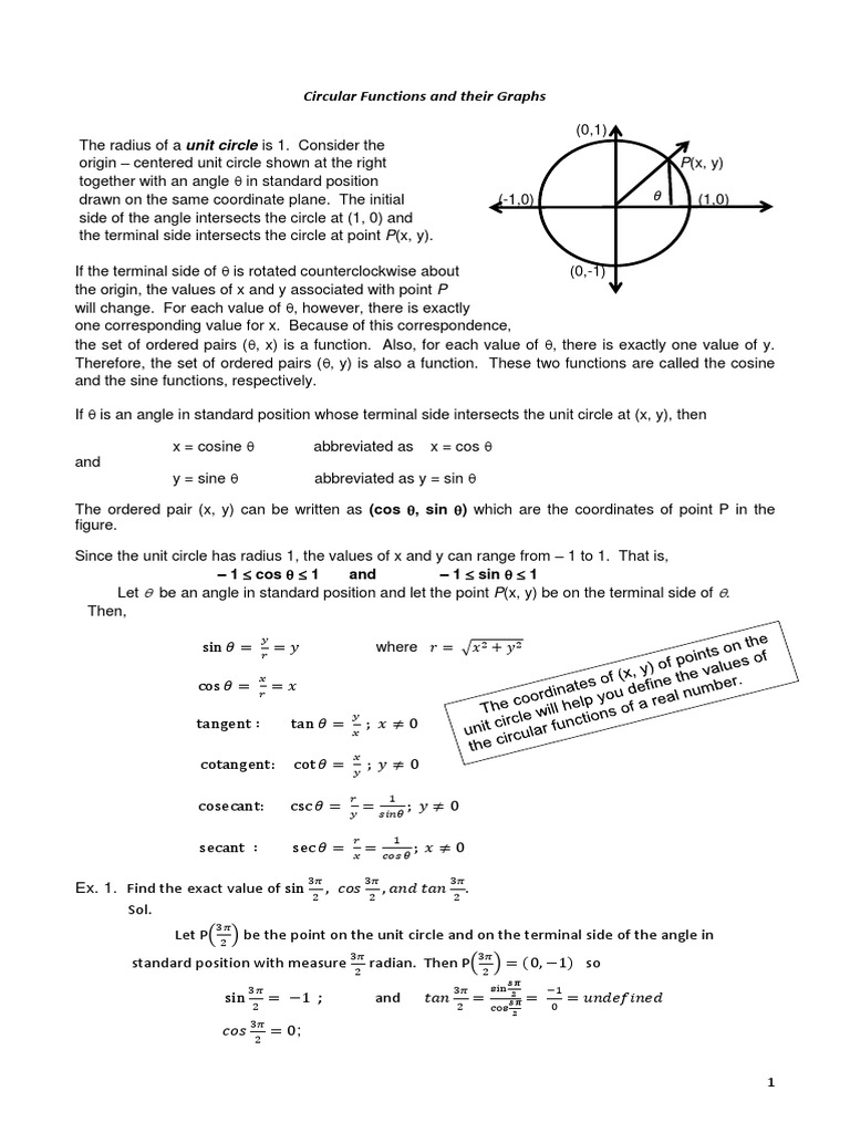 Circular Functions | PDF | Trigonometric Functions | Sine