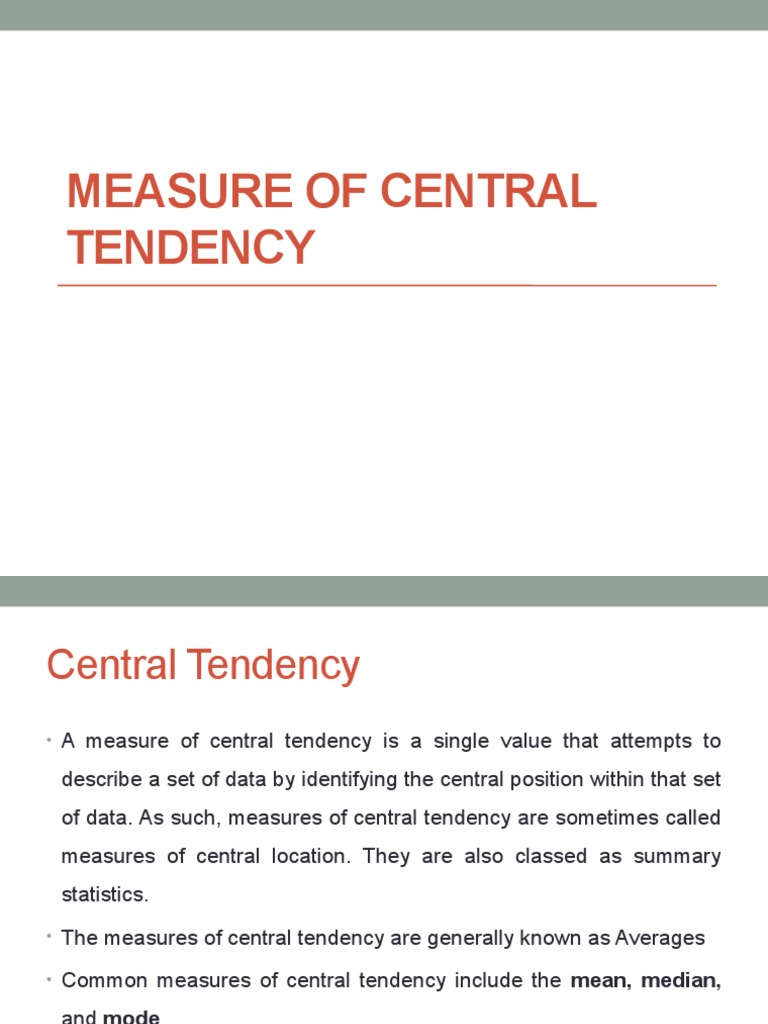 Measure of Central Tendancy | PDF | Mode (Statistics) | Mean