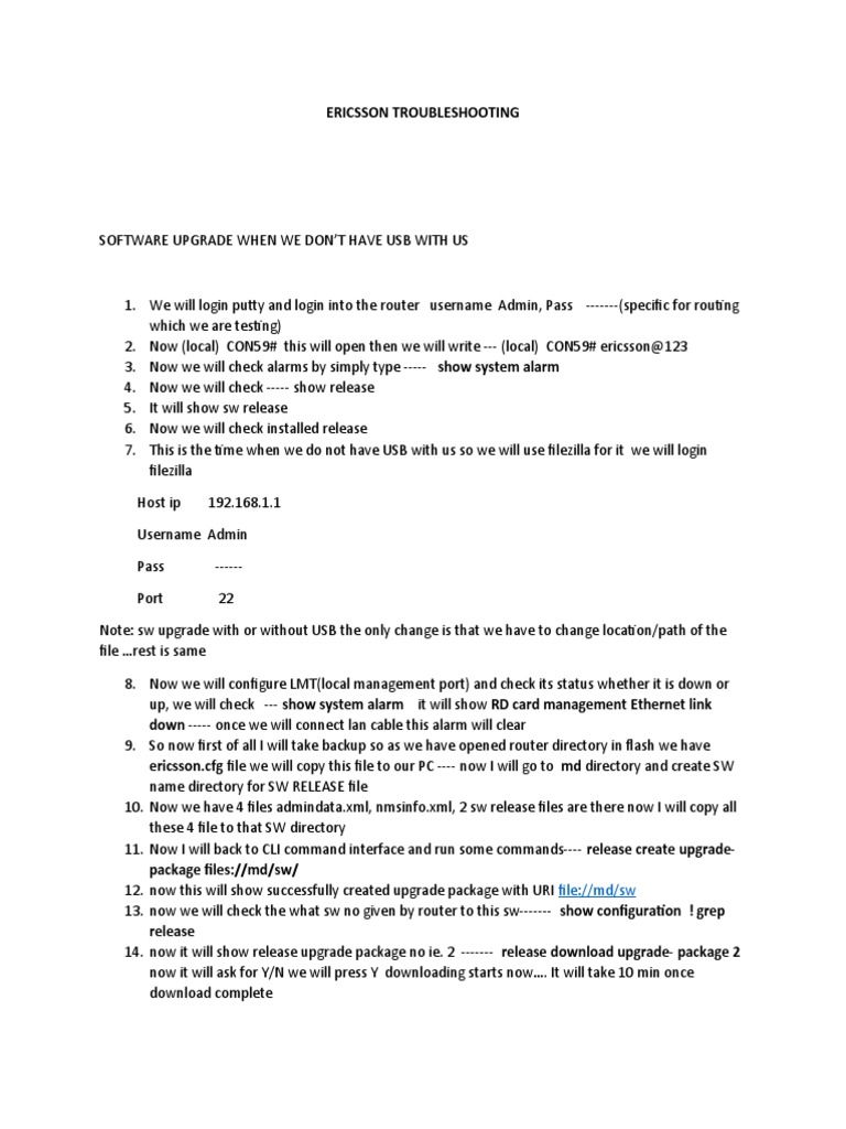 Ericsson Troubleshooting | PDF | Usb | Computer File