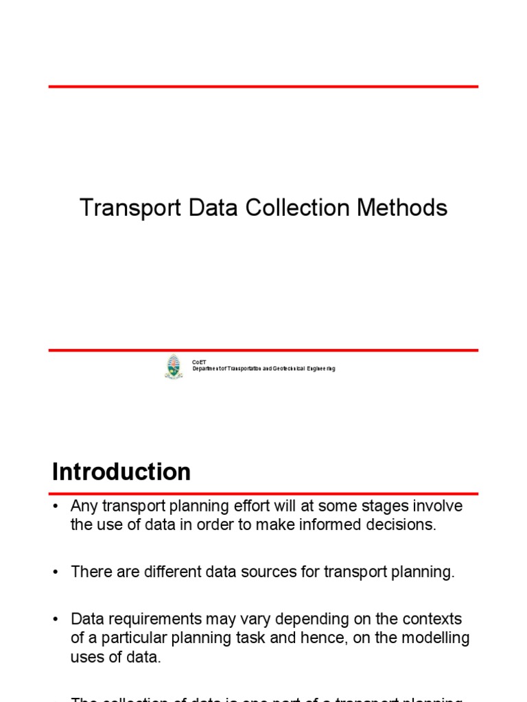 TR 221 Topic 5-3c Transport Data Collection Methods | PDF | Surveying ...