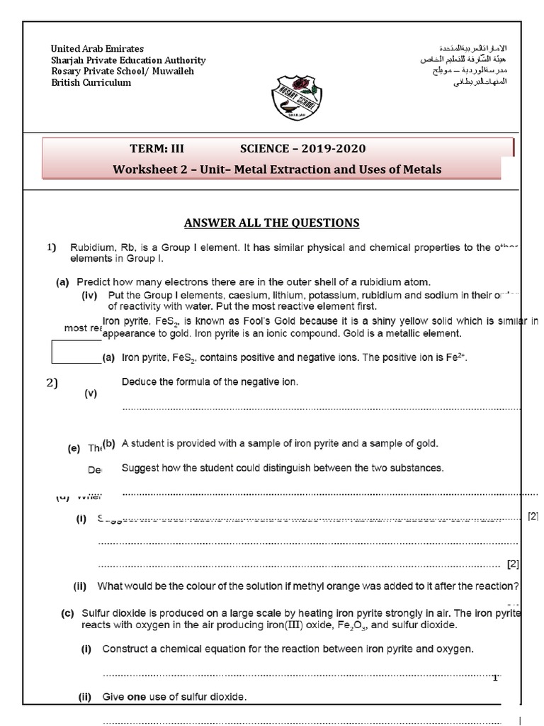 Name of The Student . GRADE: 11 .. Term: Iii Science - 2019-2020 ...