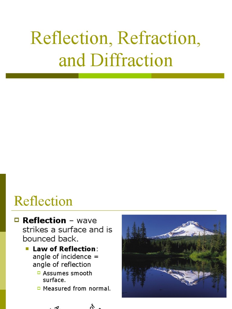 Reflection, Refraction, and Diffraction | PDF | Reflection (Physics ...