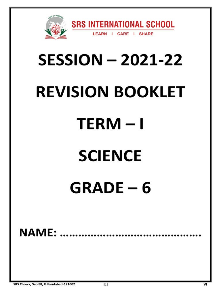 Class 6 Science Revision Booklet 2021-22 | PDF | Leaf | Filtration