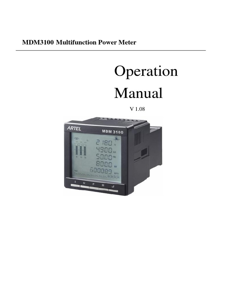 MDM 3100 Power Meter Manual | PDF | Ac Power | Electricity
