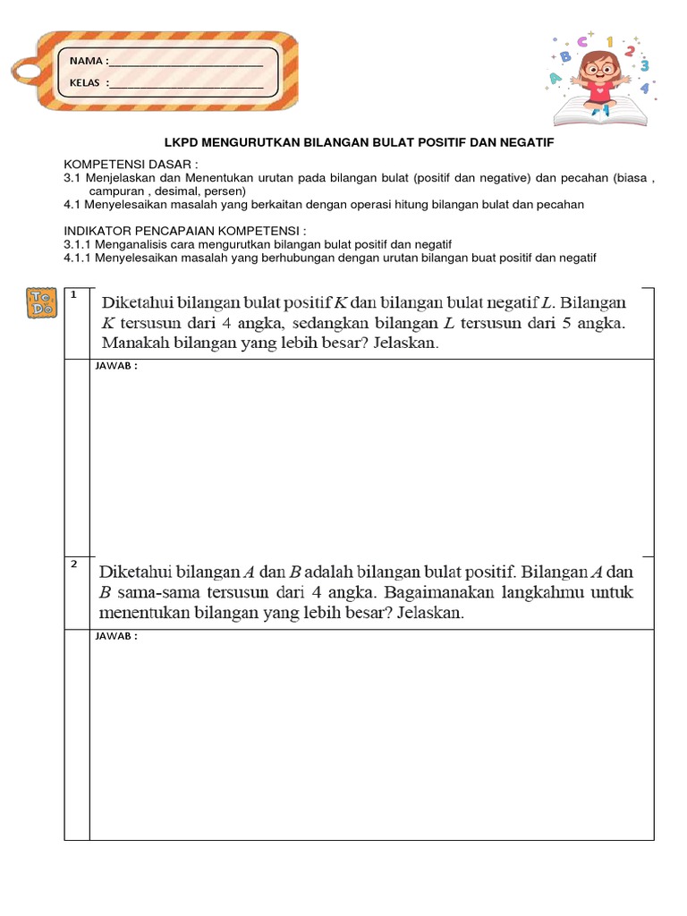 LKPD Mengurutkan Bil Bul | PDF