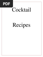 Cocktail Cheat Sheet | PDF | Martini (Cocktail) | Bartending