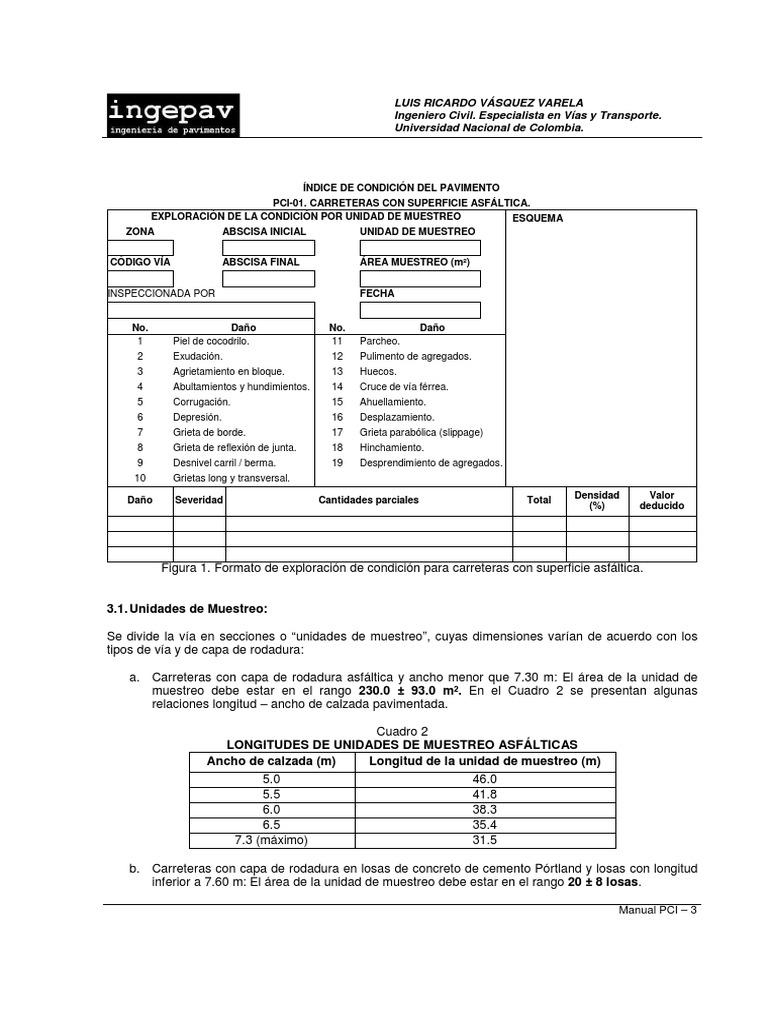 Formato PCI - FLEXIBLE | PDF | Ingeniería estructural | Ingeniería de Transporte