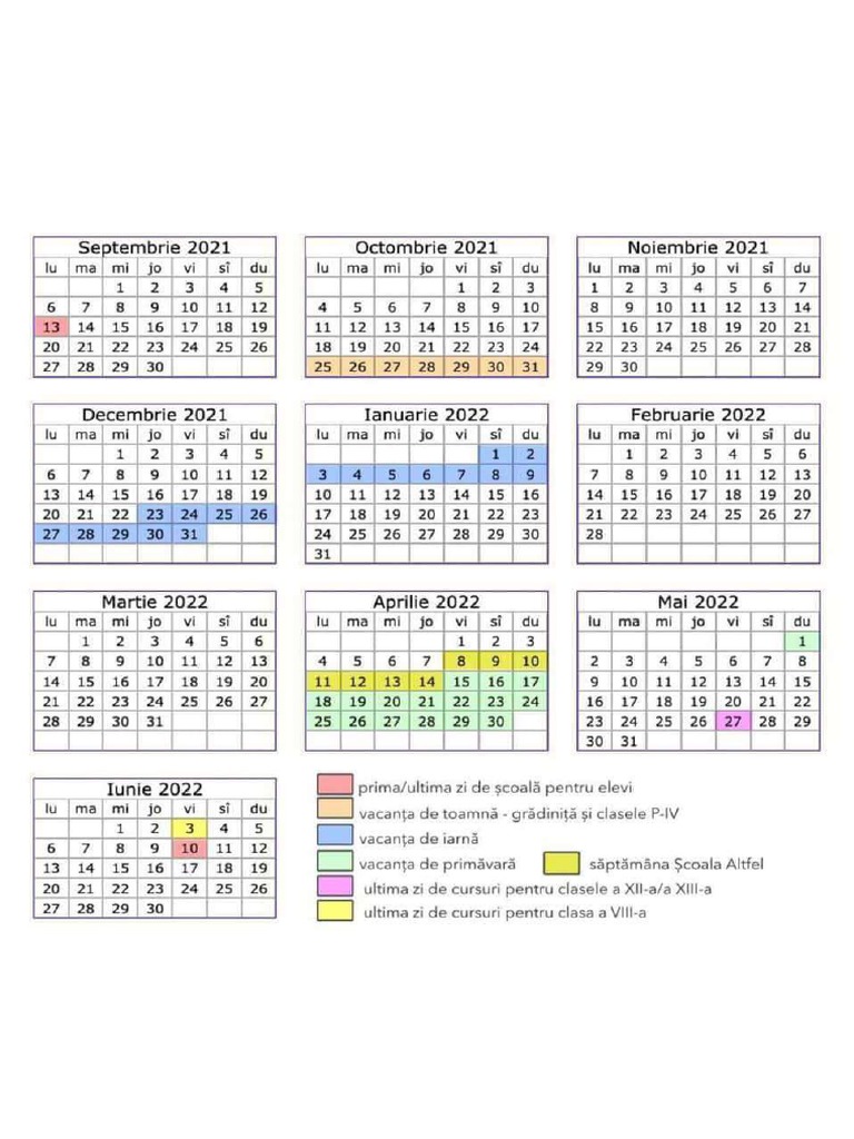 Calendar Scolar 2020-2021 | PDF