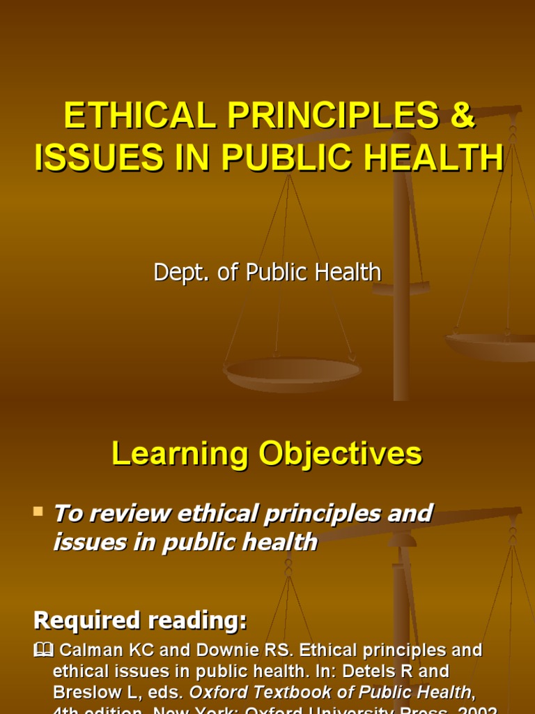 Ethical Principles in Public Health | Download Free PDF | Rights | Justice