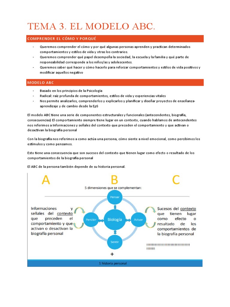 Tema 3. El Modelo ABC | PDF | Las emociones | Comportamiento