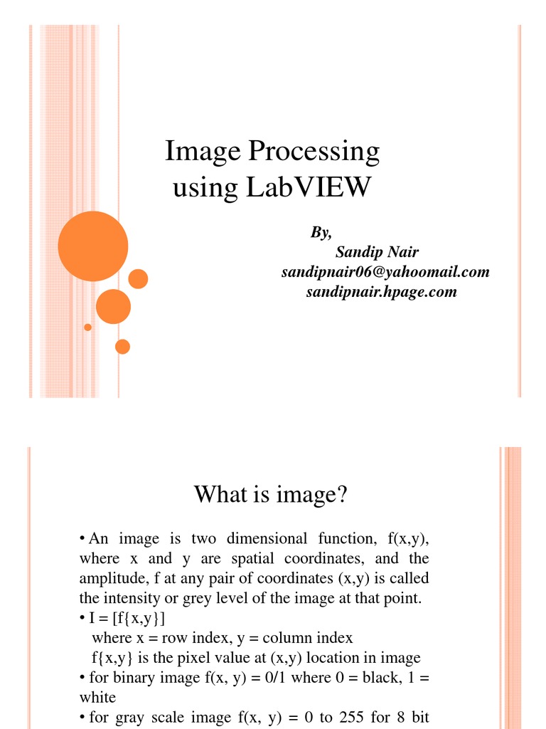 Image Processing Using Labview | Download Free PDF | Charge Coupled ...