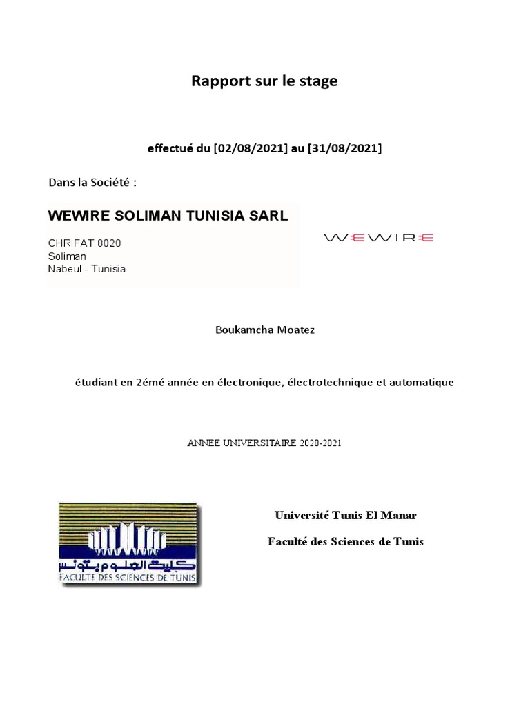 Rapport de Stage | PDF | Planification | Inventaire