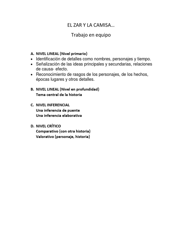 El Zar y La Camisa | PDF