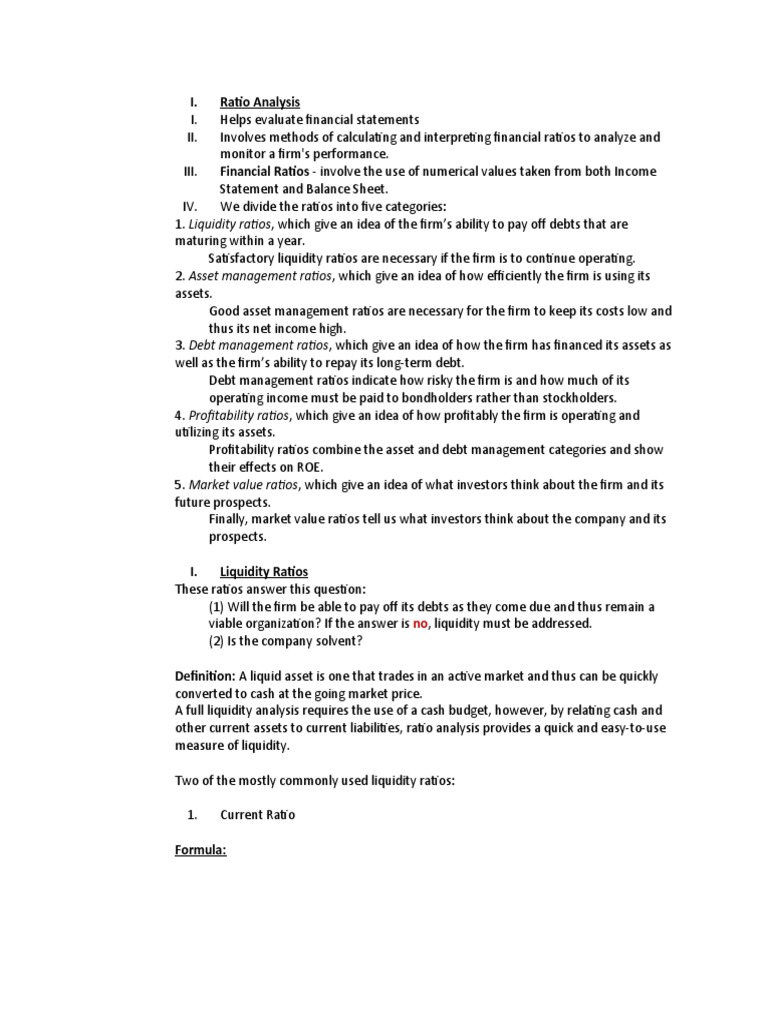 Financial Ratios - FinMan Book | PDF | Investing | Market Liquidity