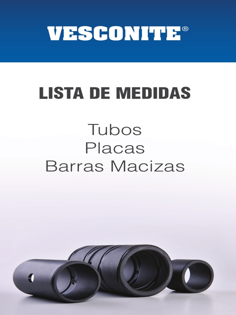 Catálogo Medidas Comerciales - Vesconite (Termoplástico) | PDF