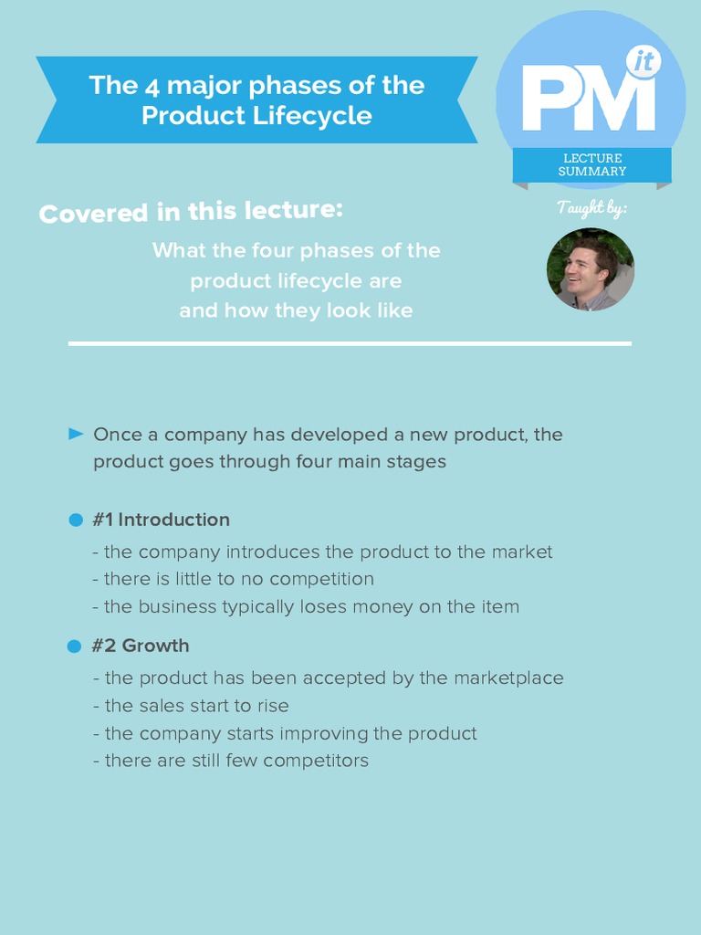 CHEAT SHEET - The 4 Major Phases of Product Lifecycle | PDF