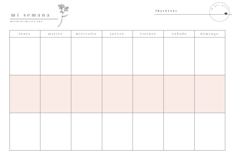 Organizador de Tareas Semanal | PDF