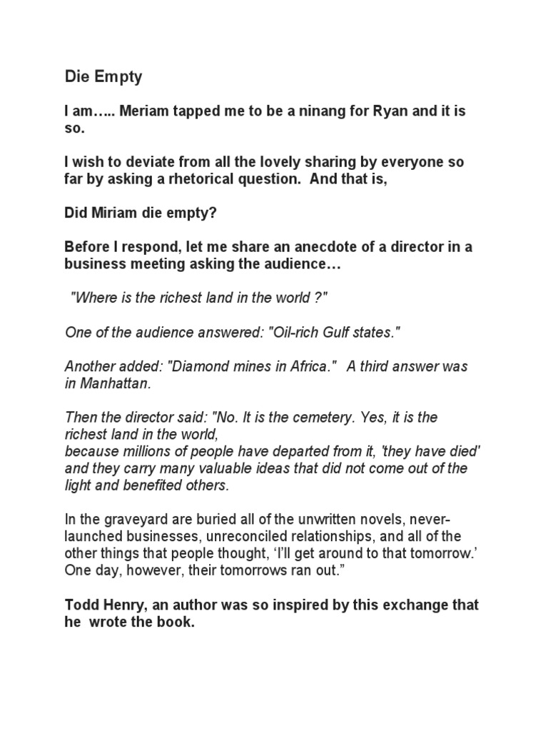 Die Empty | PDF