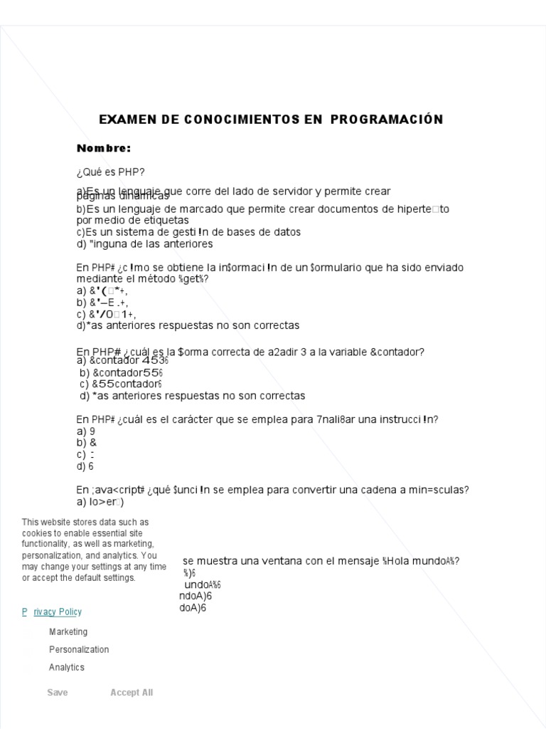 PDF Examen PHP Mysql SR 2 | PDF | Php | Informática
